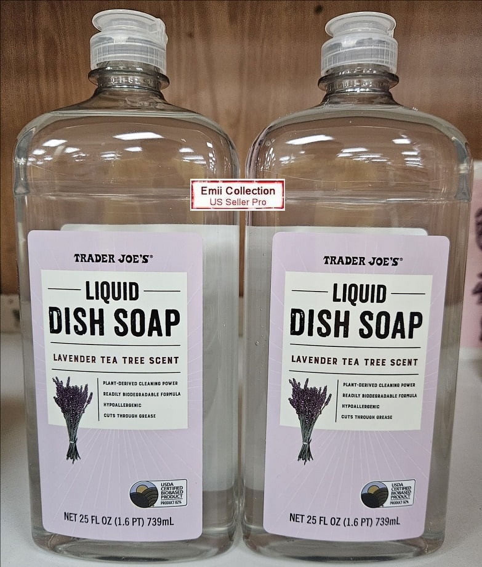 Trader Joe’s Liquid Dish Soap Lavender Tea Tree Scent 25fl oz 739ml (2 ...