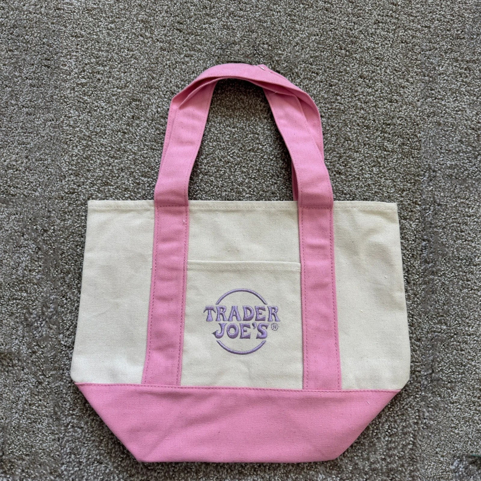 Trader Joe's Mini Canvas Tote Bag, 2025 Limited Edition, Pastel Colors ...