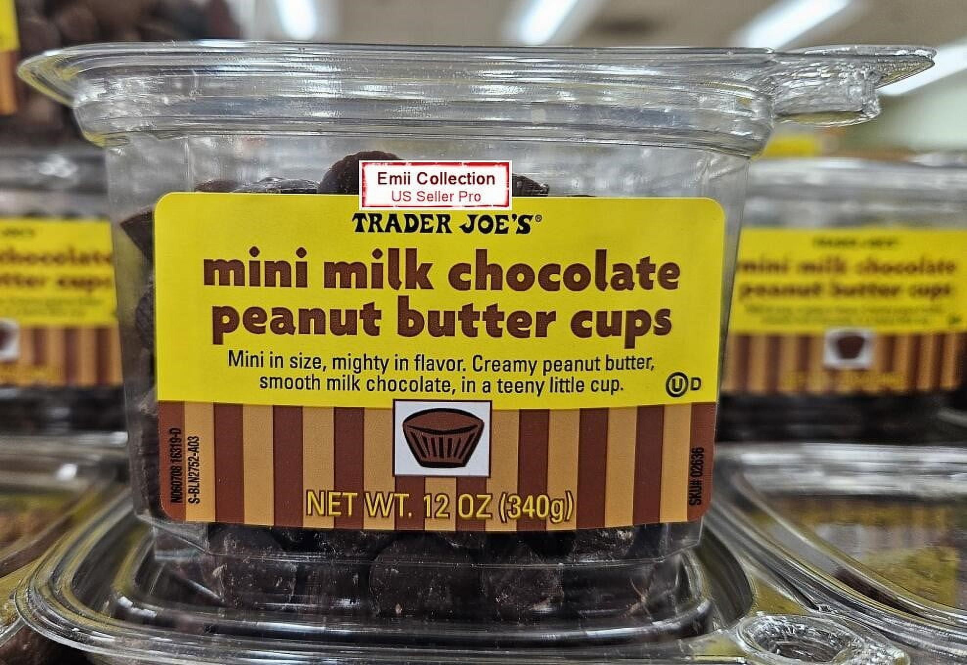 Trader Joe's Mini Milk Chocolate Peanut Butter Cups 12oz 340g (Single Tub) - Walmart.com