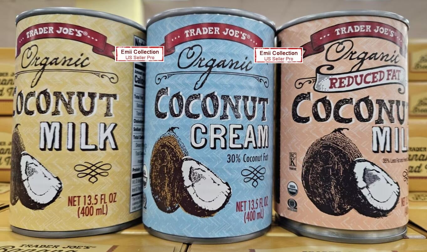 Trader Joe's Organic Coconut Milk & Cream 13.5fl oz 400ml (3 Cans) - Walmart.com