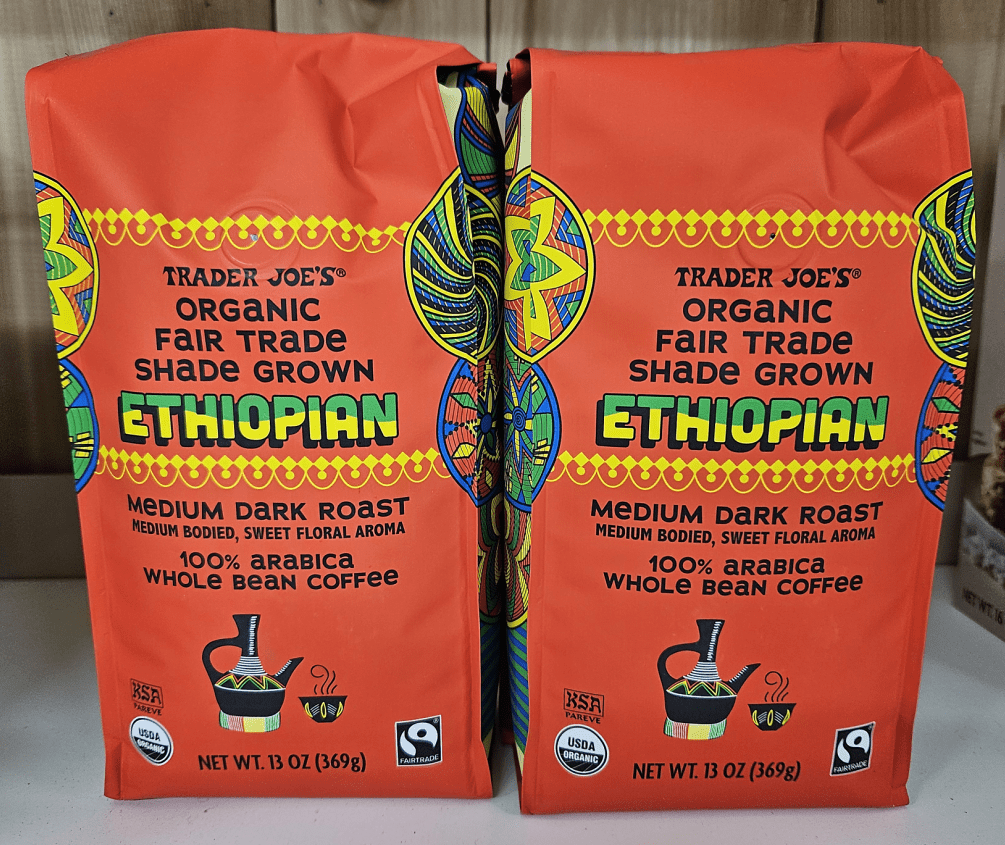 Trader Joe's Organic Ethiopian Medium Dark Roast Whole Bean Coffee 13oz ...