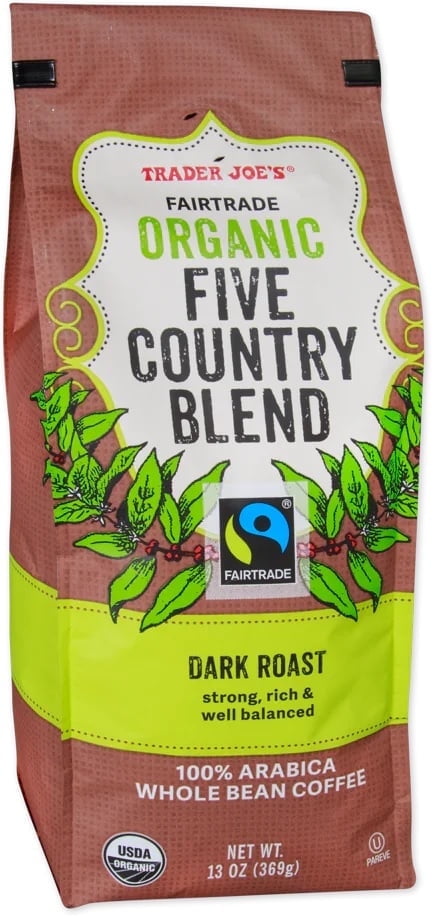 Trader Joe's Organic Five Country Blend Fairtrade Dark Roast 100% ...