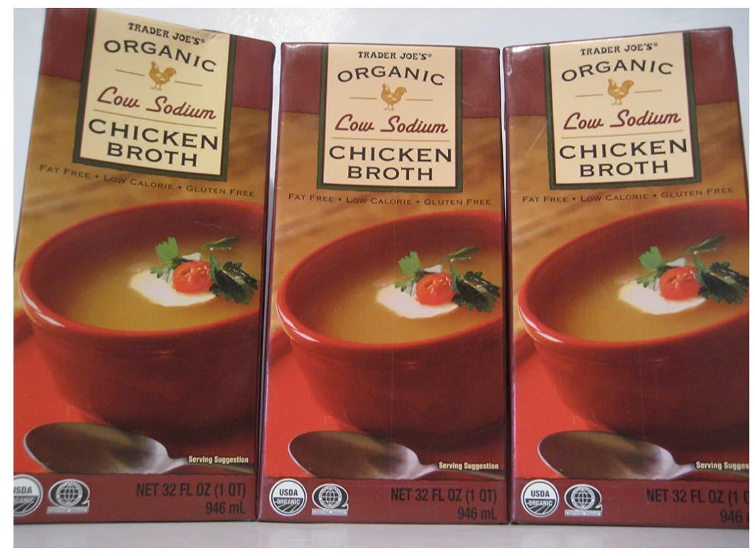 Trader Joe's Organic Low Sodium Chicken Broth, 3-pack. (3)- 32oz ...