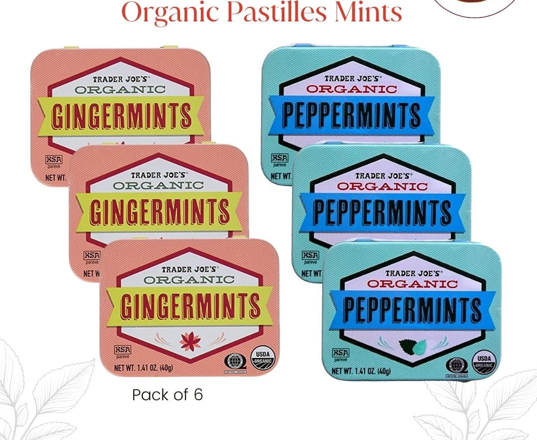 Trader Joe’s Organic Pastilles Bundle – Gingermints & Peppermints, 1.41 ...