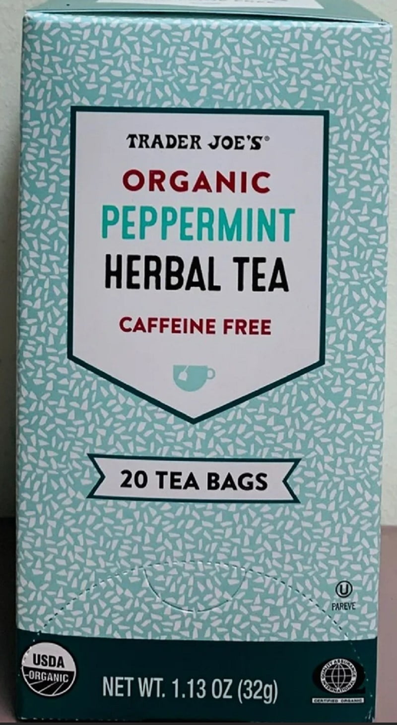 Trader Joe's Organic Peppermint Herbal Tea Natural Caffeine-Free (20 Tea Bags) - Walmart.com
