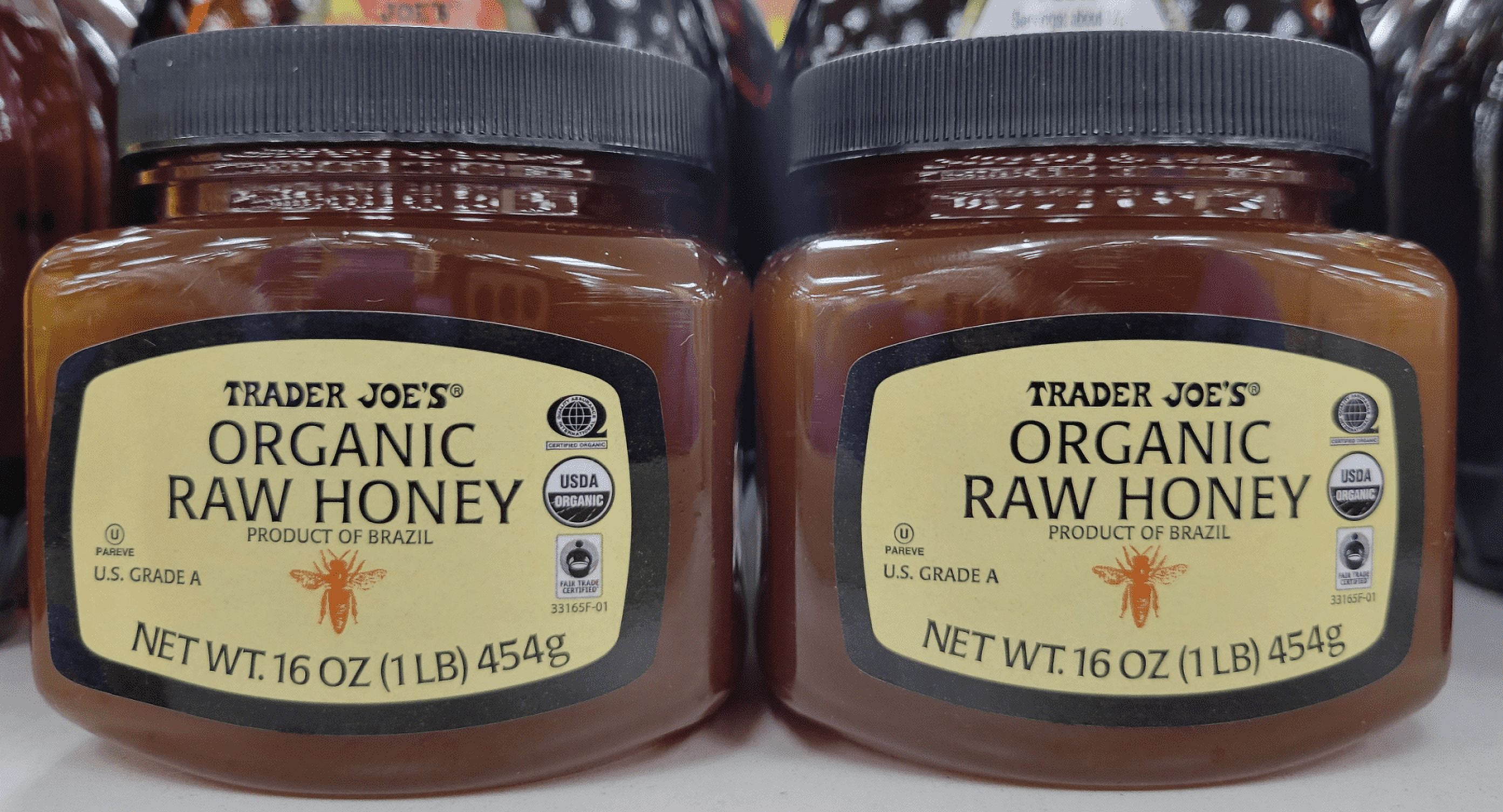 Trader Joe's Organic Raw Grade A Honey 16oz 454g (2 Bottles) - Walmart.com