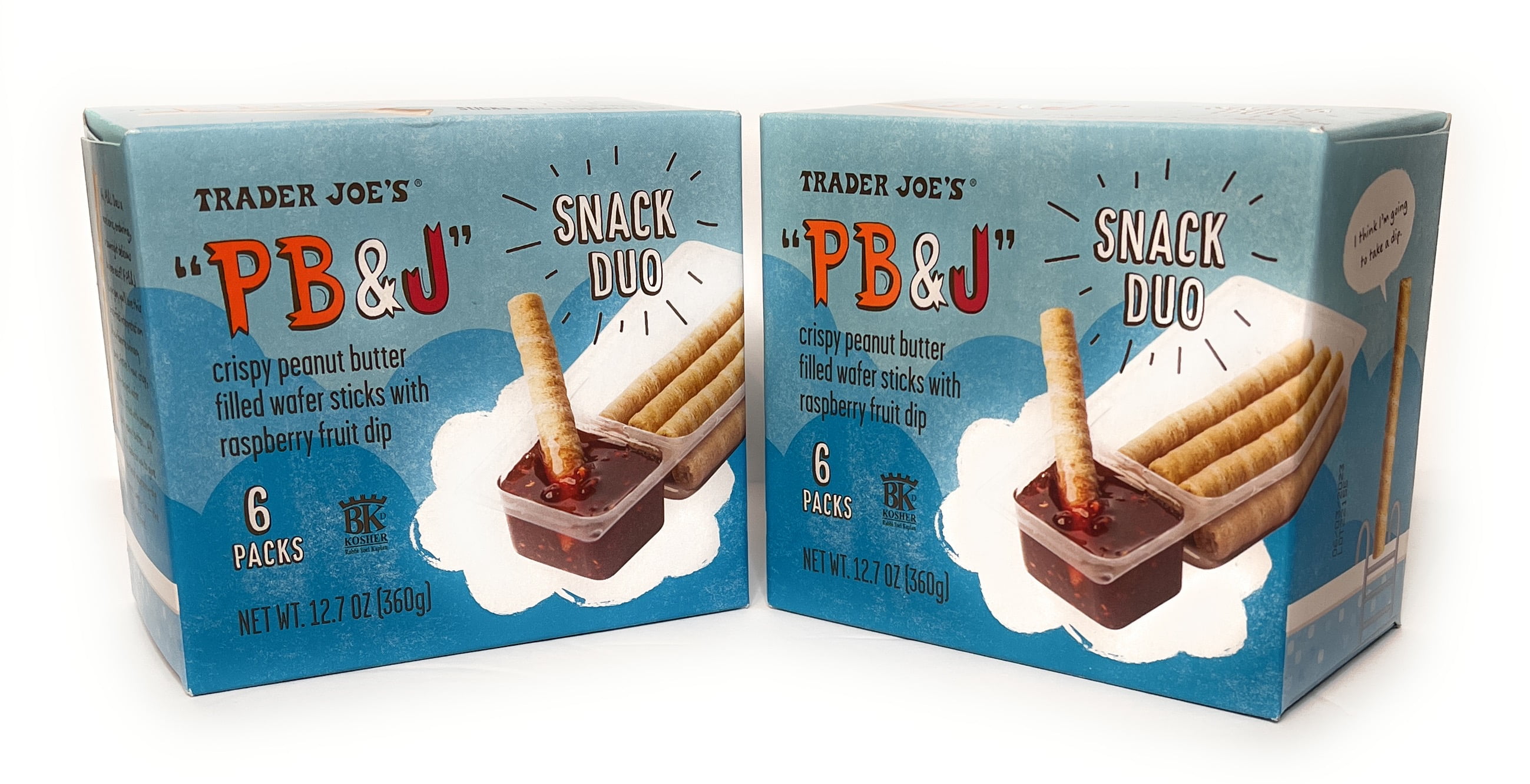 Trader Joe's PB & J Snack Duo Wafer Sticks with Raspberry Fruit Dip 12. ...
