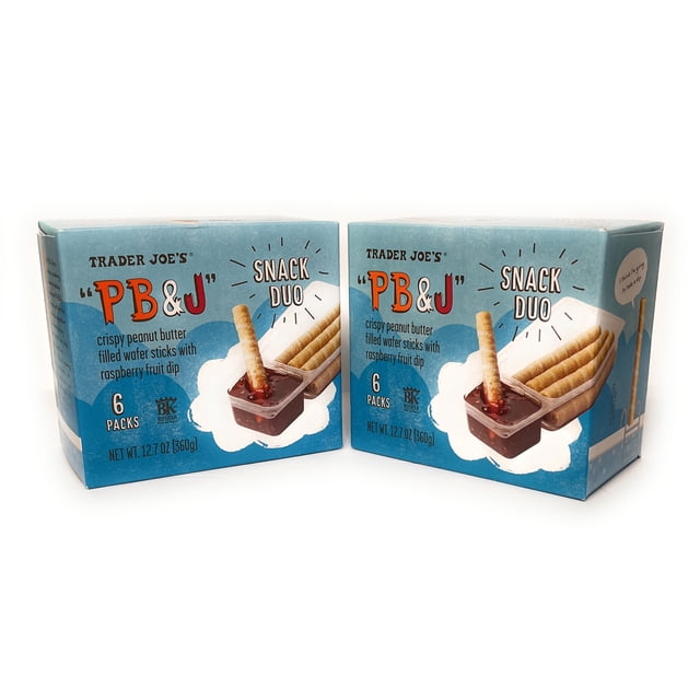 Trader Joe's PB & J Snack Duo Wafer Sticks with Raspberry Fruit Dip 12. ...