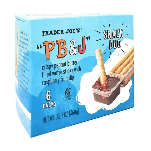 Trader Joe's PB & J Snack Duo Wafer Sticks with Raspberry Fruit Dip 12. ...