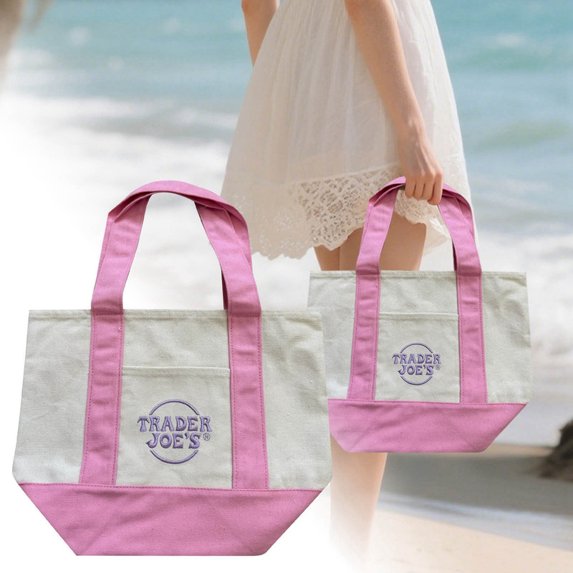Trader Joe's Pastel Mini Canvas Tote Bags 2025,3 Pack ,Pink - Walmart.com
