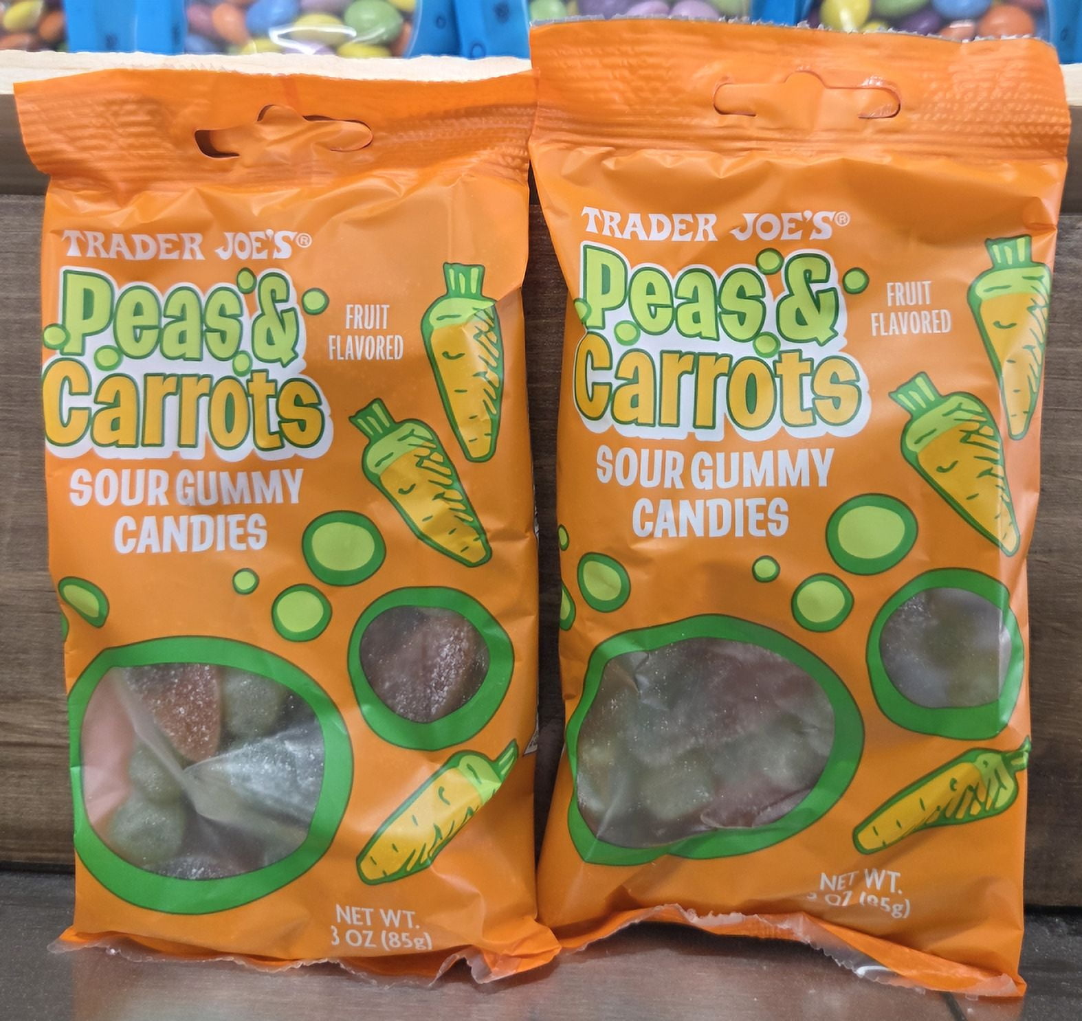 Trader Joe’s Peas & Carrots Sour Gummy Fruit Flavored Candies 3oz 85g ...