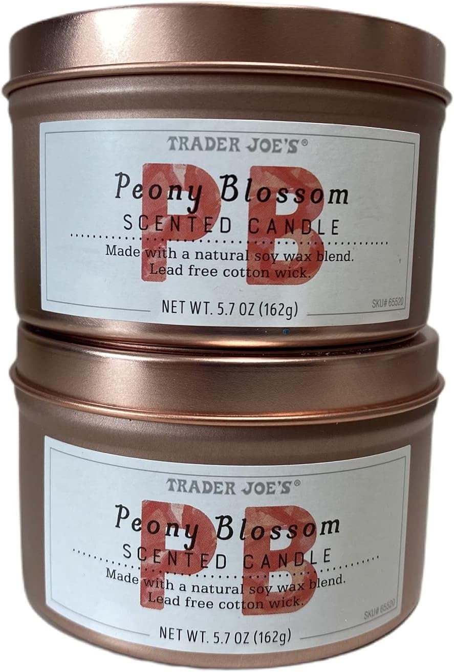 Trader Joe's Peony Blossom Scented Candle x 2 - Walmart.com