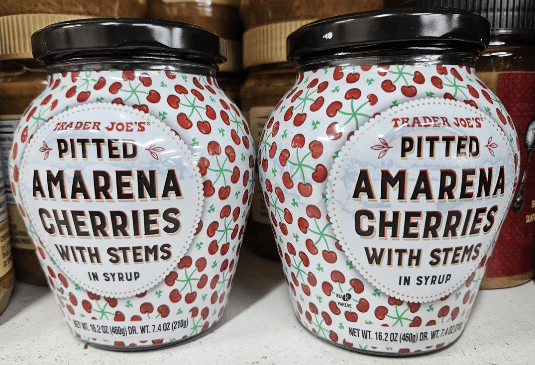 Trader Joe's Pitted Amarena Cherries with Stems in Syrup 16.2oz 460g (2 ...