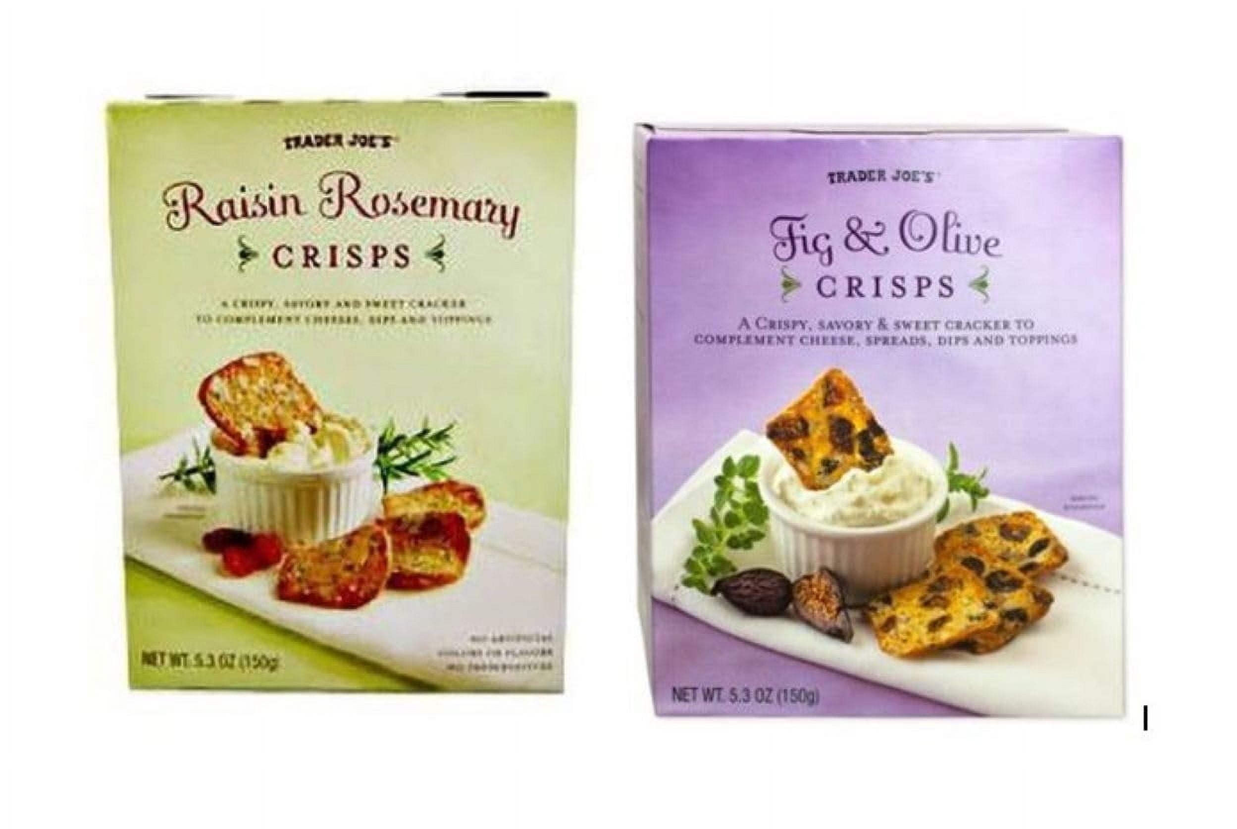 Trader Joe's Raisin Rosemary Crisps and Fig Olive Crisps 2 pack Set ...