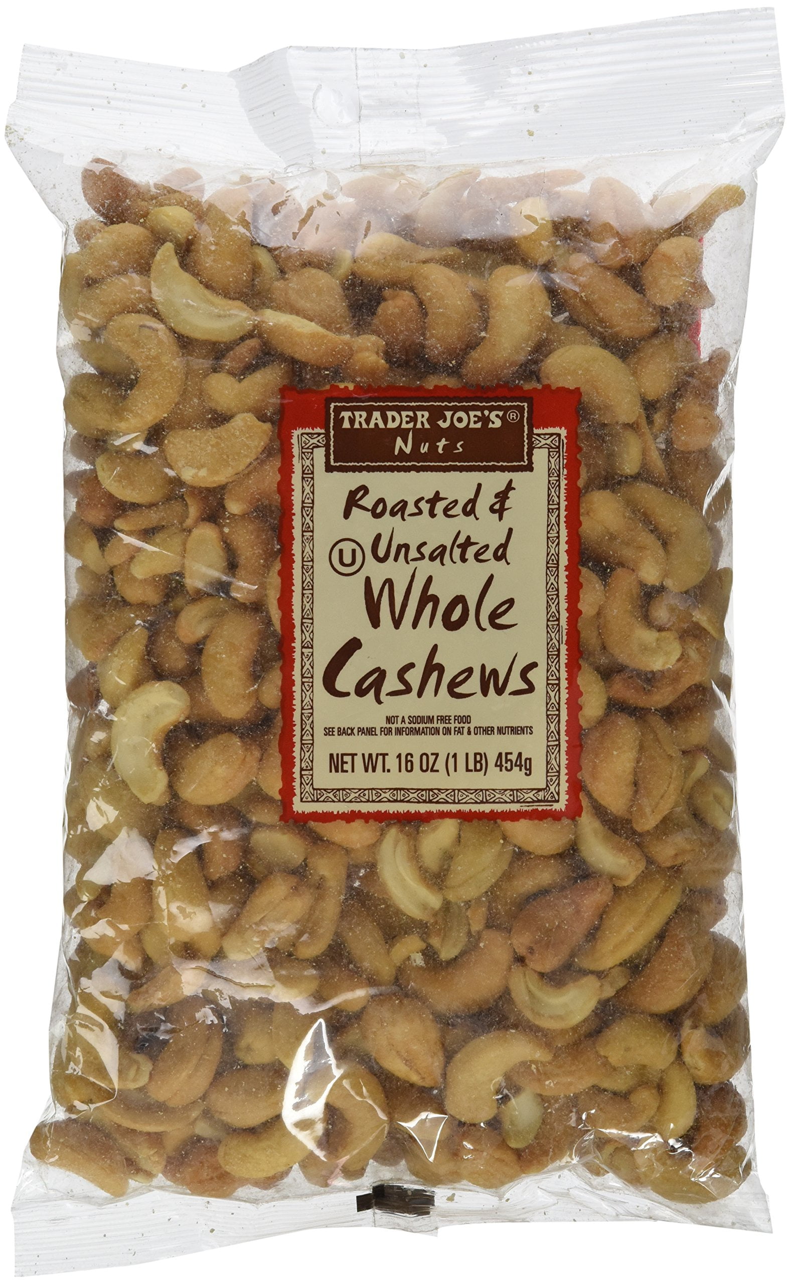 Trader Joe's Roasted FEV6 & Unsalted Whole Cashews 1lb - Walmart.com