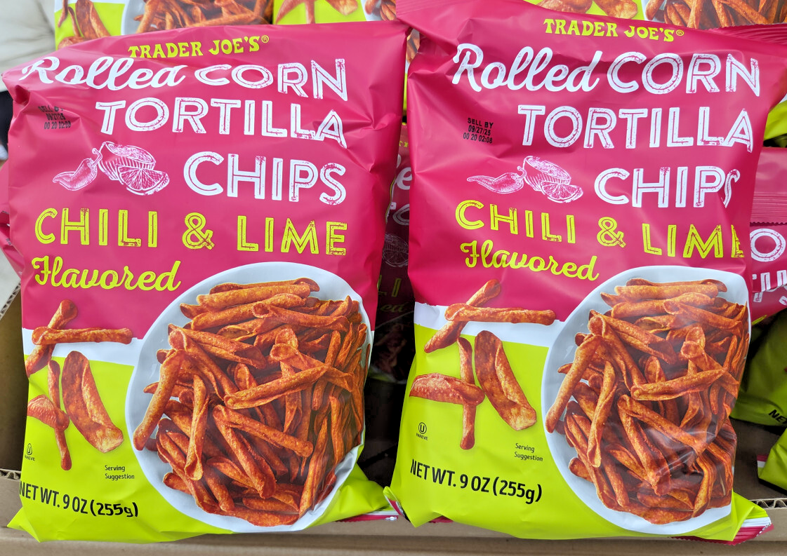 Trader Joe's Rolled Corn Tortilla Chips, 9oz 255g, Chili & Lime ...
