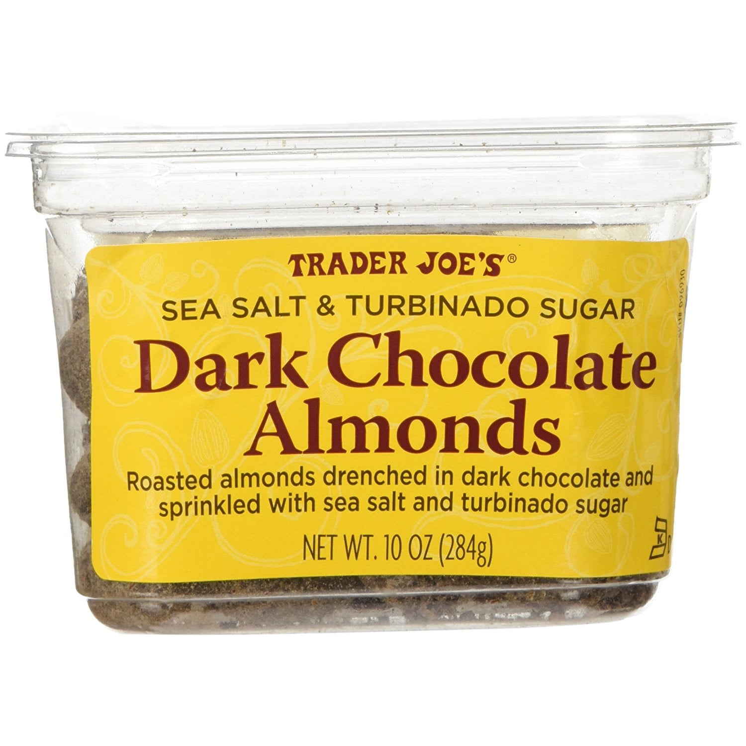 Trader Joe's Sea Salt & Turbinado Sugar Dark Chocolate Almonds 10 oz ...
