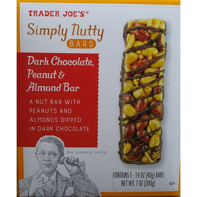 Trader Joe's Simply Nutty Bars Dark Chocolate, Peanut & Almond Bar ...