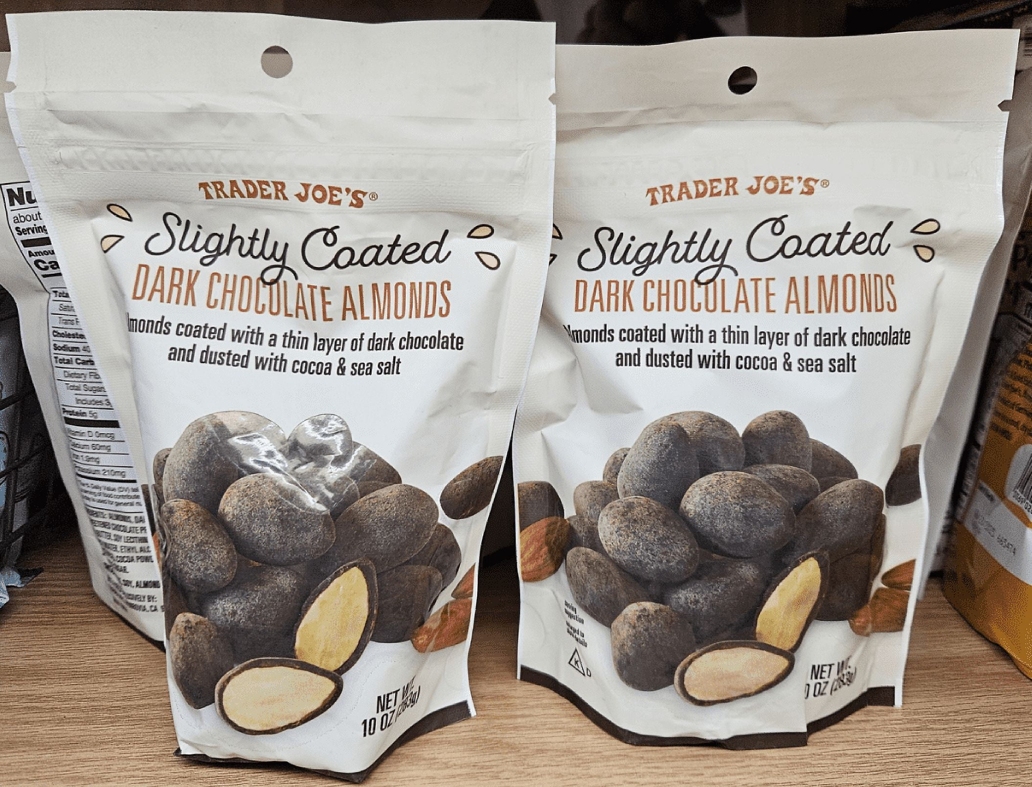 Trader Joe’s Slightly Coated Dark Chocolate Almonds 10oz 283g (2 Bags) - Walmart.com