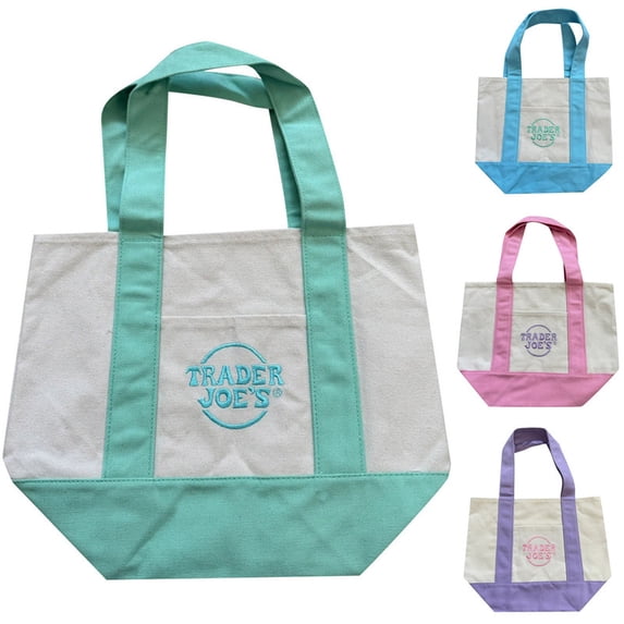 Trader Joe's Tote Bag Pastel Mini Canvas Tote Bags 1 Pc Limited Edition ...