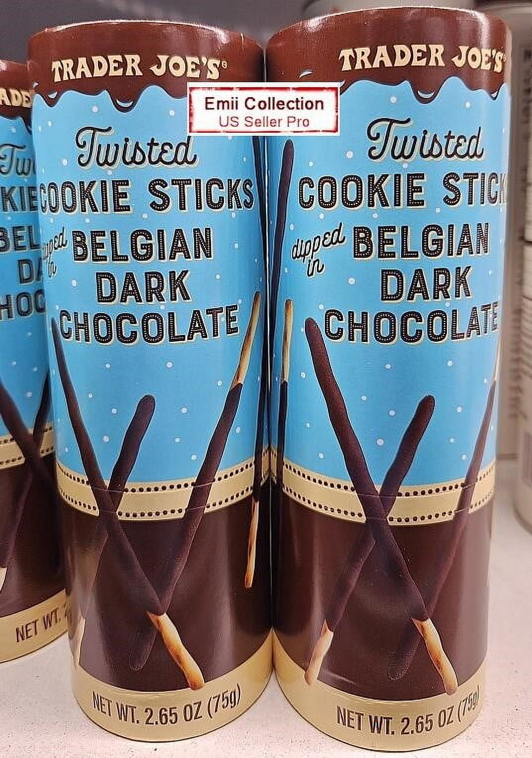 Trader Joe's Twisted Cookie Sticks Dipped in Belgian Dark Chocolate (2 ...