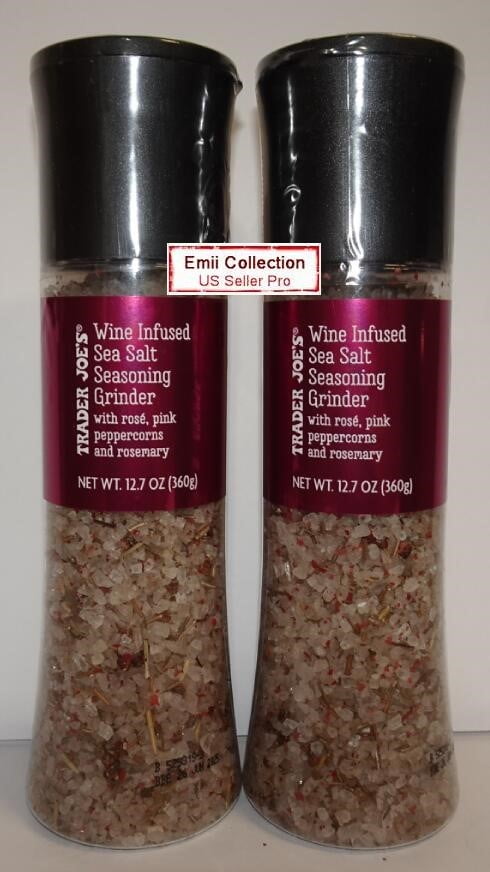Trader Joe’s Wine Infused Sea Salt Seasoning Grinder, 2 Bottles, 12.7oz ...