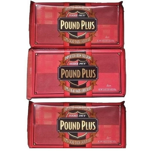 Trader Joes 72% CACAO Dark Chocolate Huge Pound Plus Candy Bars 3 Pack ...