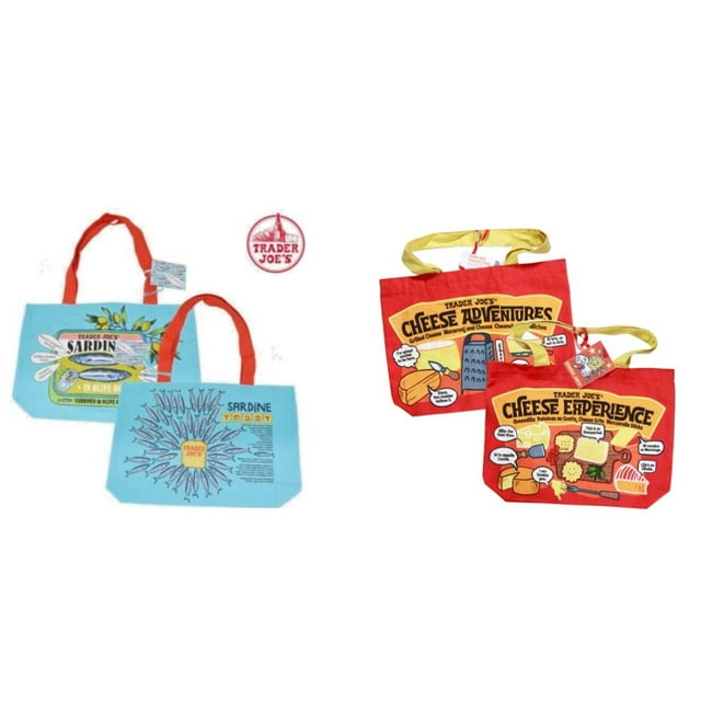 Trader Joes Reusable Grocery Tote Bag Shopping Bag, Sardine and Cheese ...