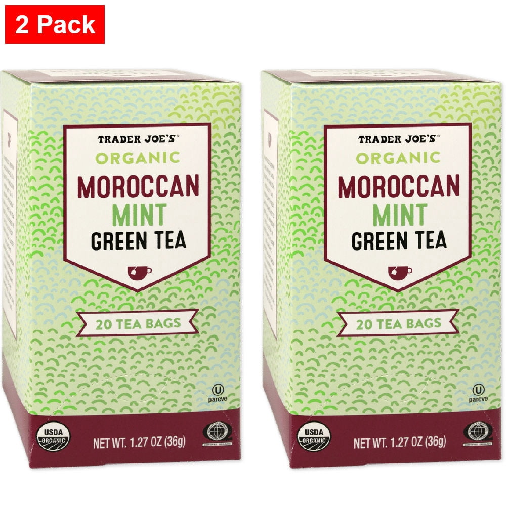 Trader joe's Organic Moroccan Mint Green Tea 20 Bag - 2 pack - Walmart.com