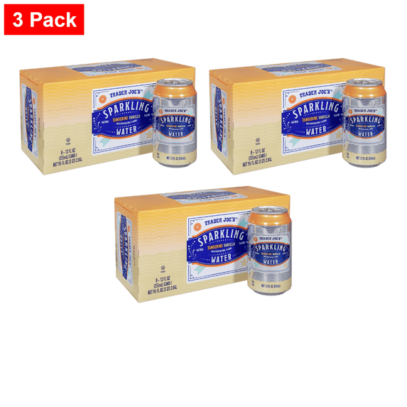 Trader joe's Sparkling Tangerine Vanilla Water 12 Fl Oz (8 Cans) - 3 ...
