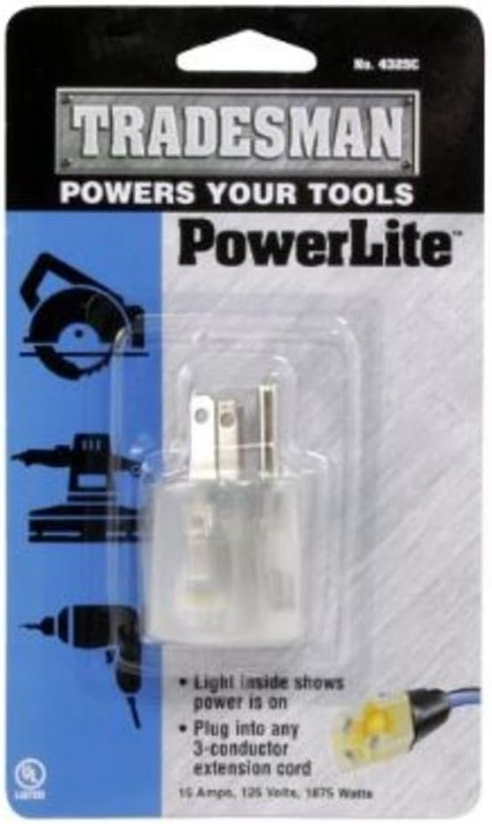 Tradesman Clear Single Outlet Power Adapter Plug with Lighted End ...