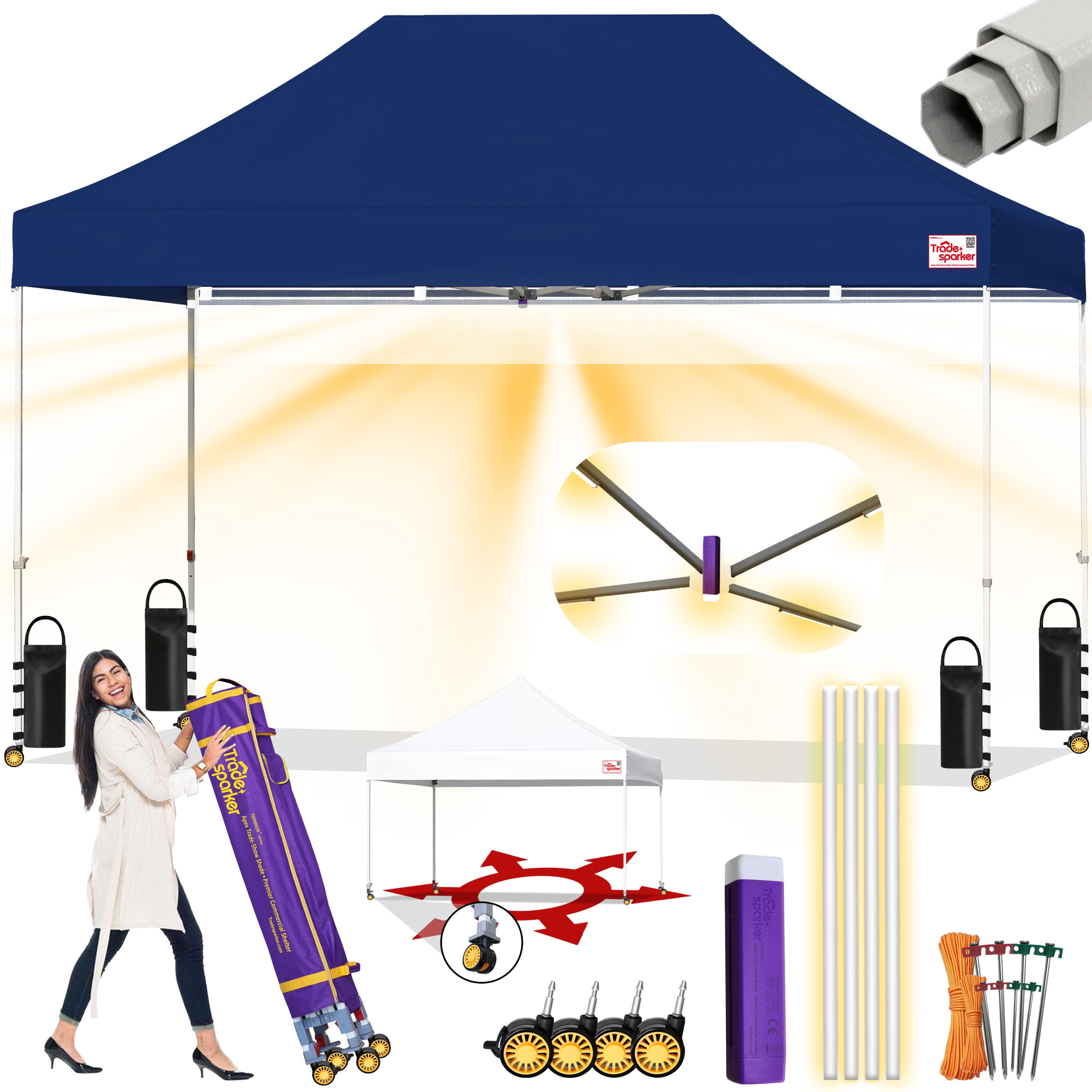 Tradesparker 10×15 Pop Up Canopy Tent-Commercial Instant Shelter-Trade ...