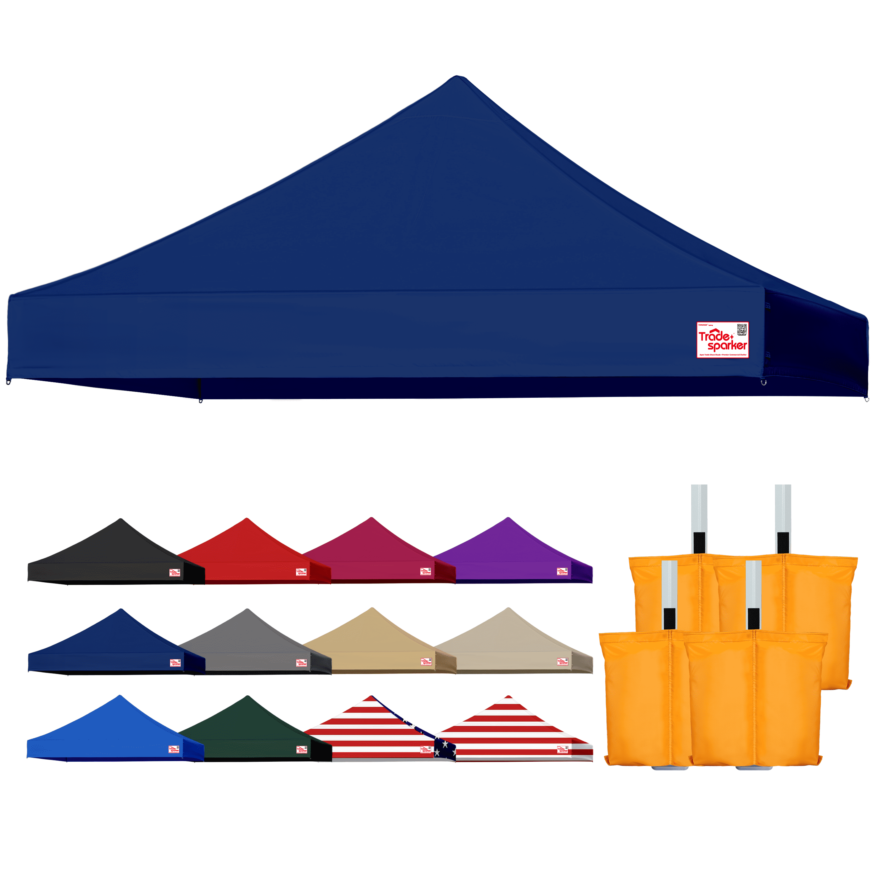 Tradesparker 10x10 Commercial Pop Up Canopy Replacement Top-Windproof D ...