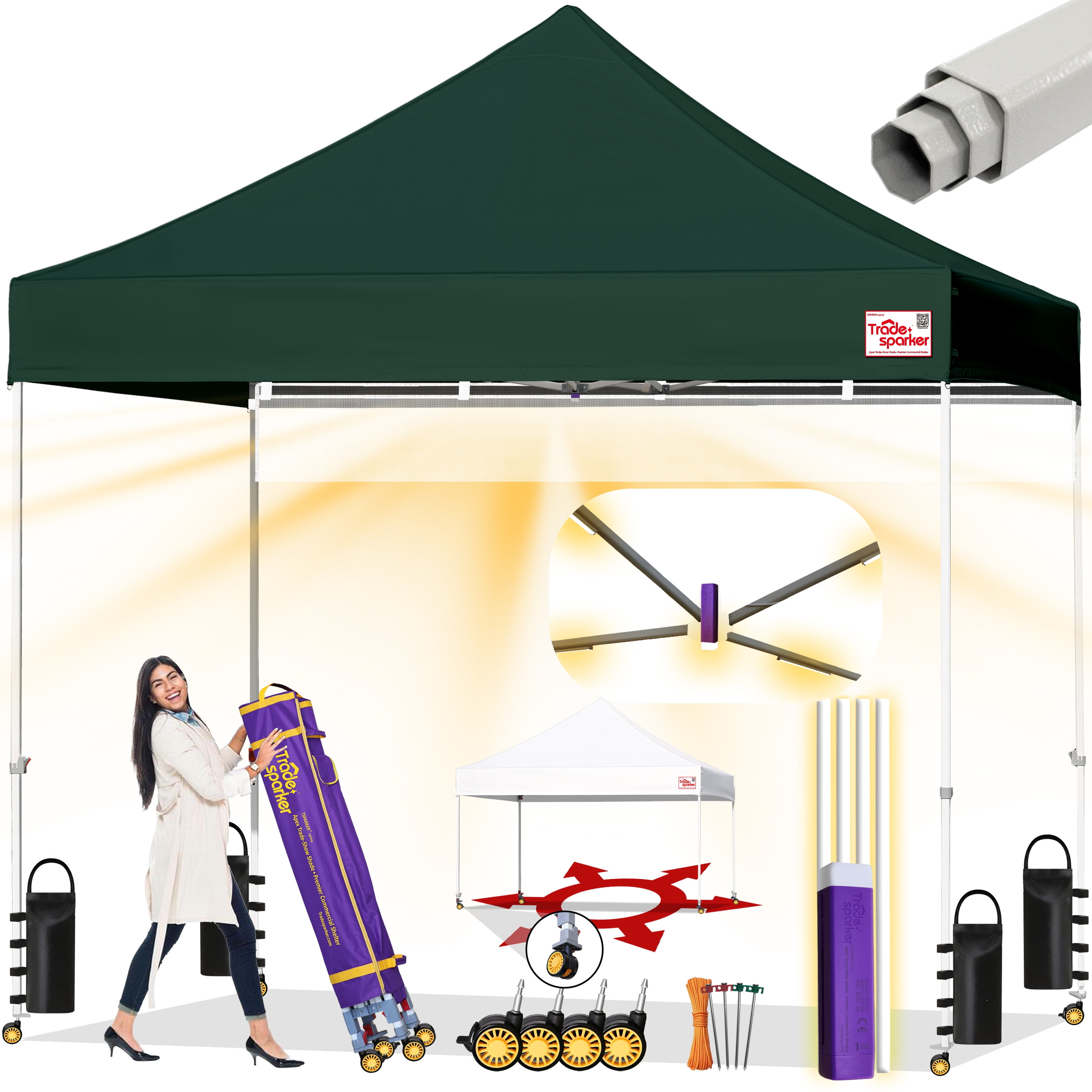 Tradesparker 8×8 Pop Up Canopy Tent-Commercial Instant Shelter-Trade ...