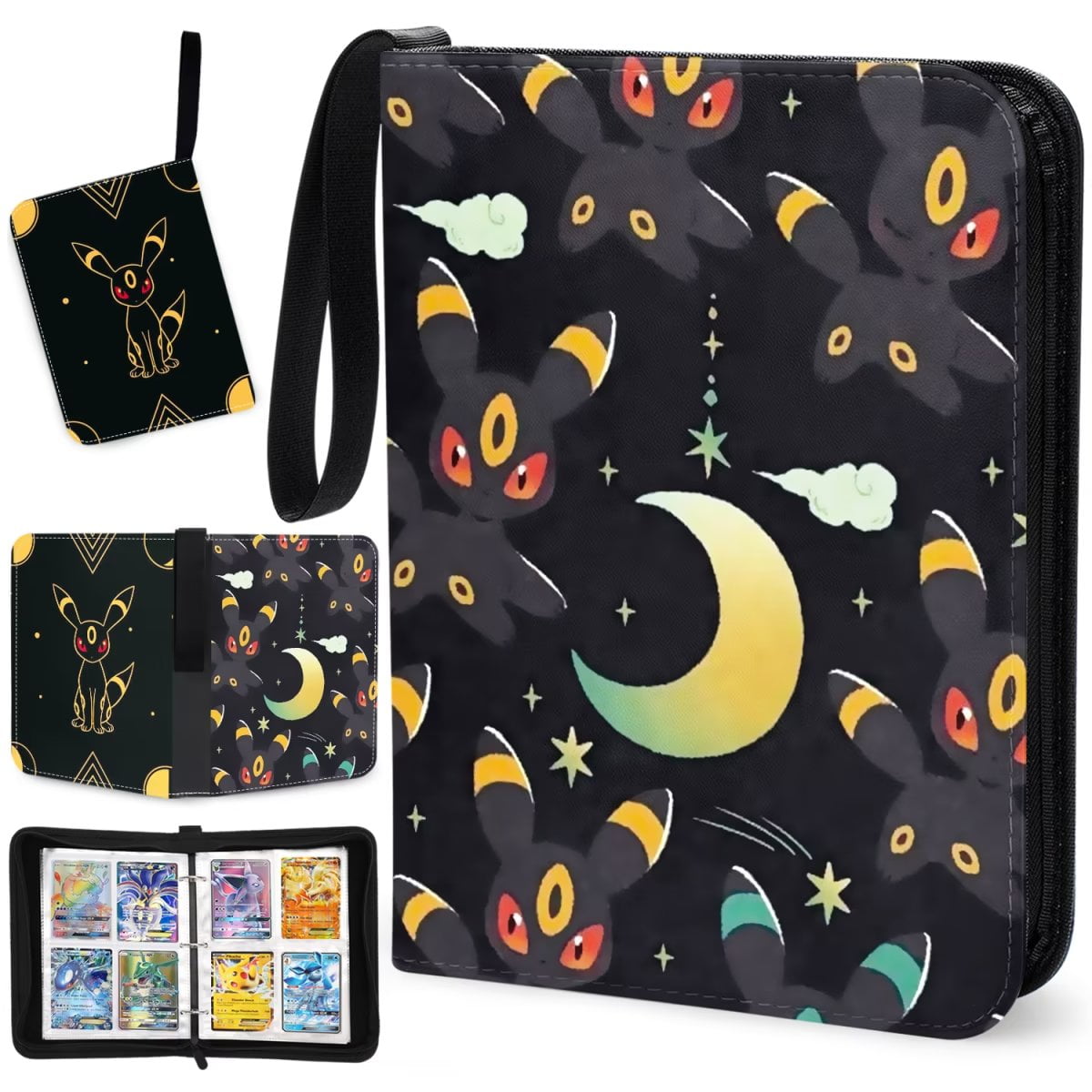 Trading Card Binder, 4-Pocket Card Book Cases with Sleeves for TCG Game ...