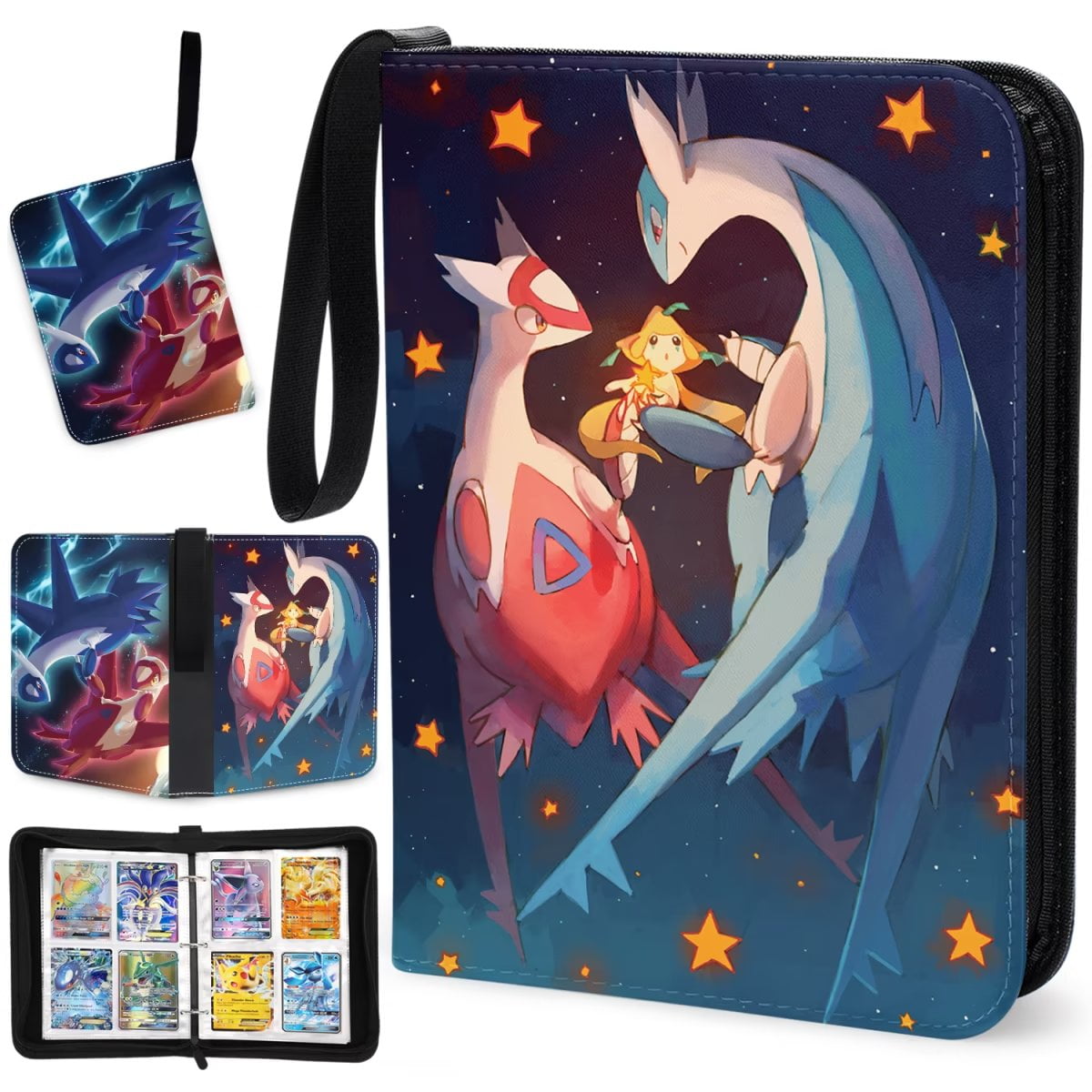 Trading Card Binder, 4-Pocket Card Book Cases with Sleeves for TCG Game ...
