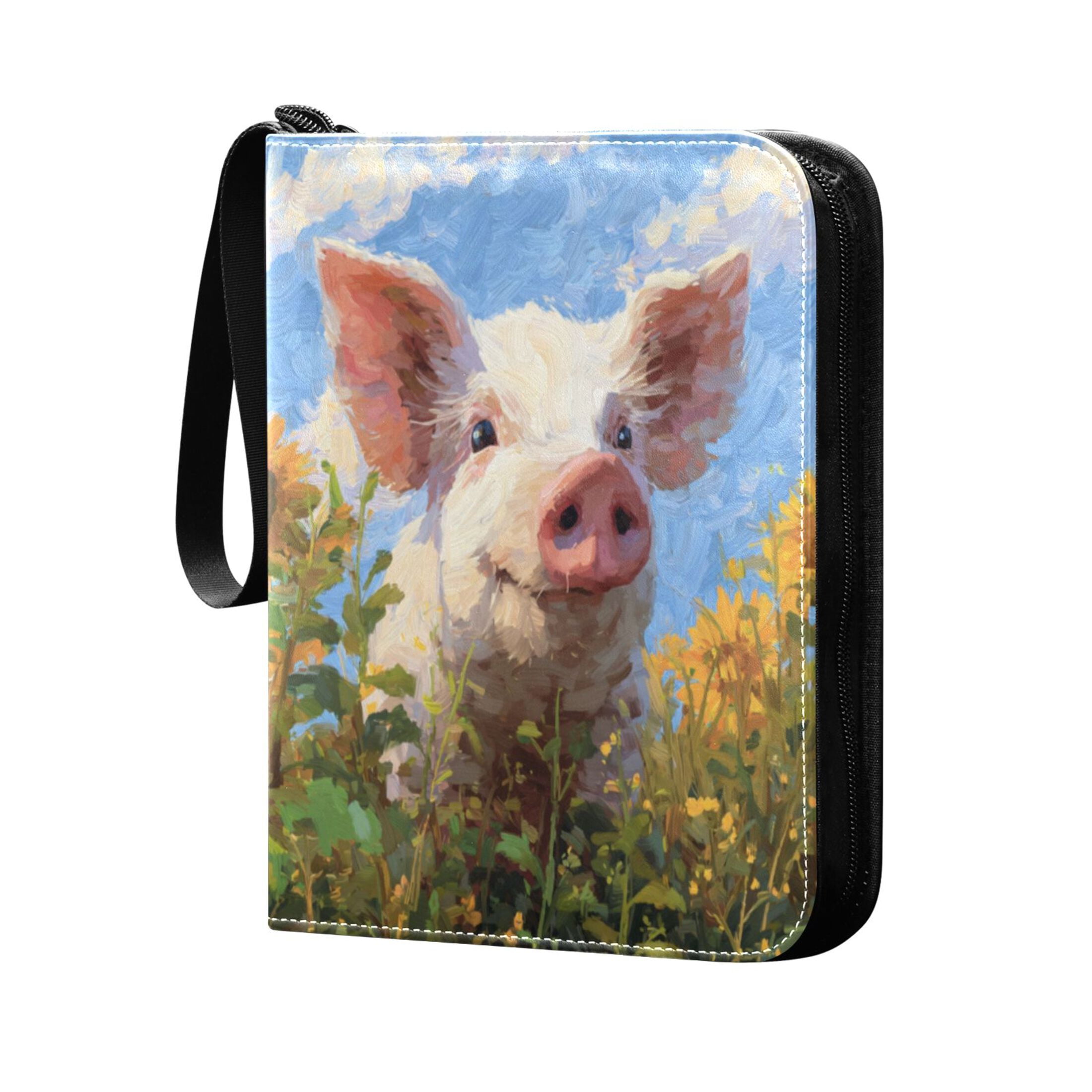 Trading Card Binder 400 Capacity PU Leather Zippered Collection Card ...