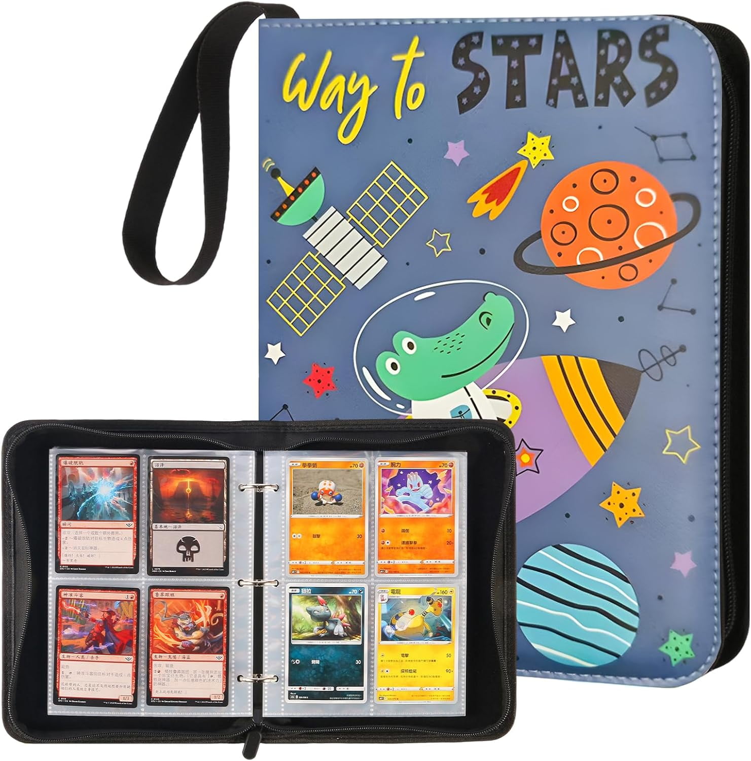 Trading Card Binder with 50 Removable Sleeves, 4-Pocket Organizer for ...