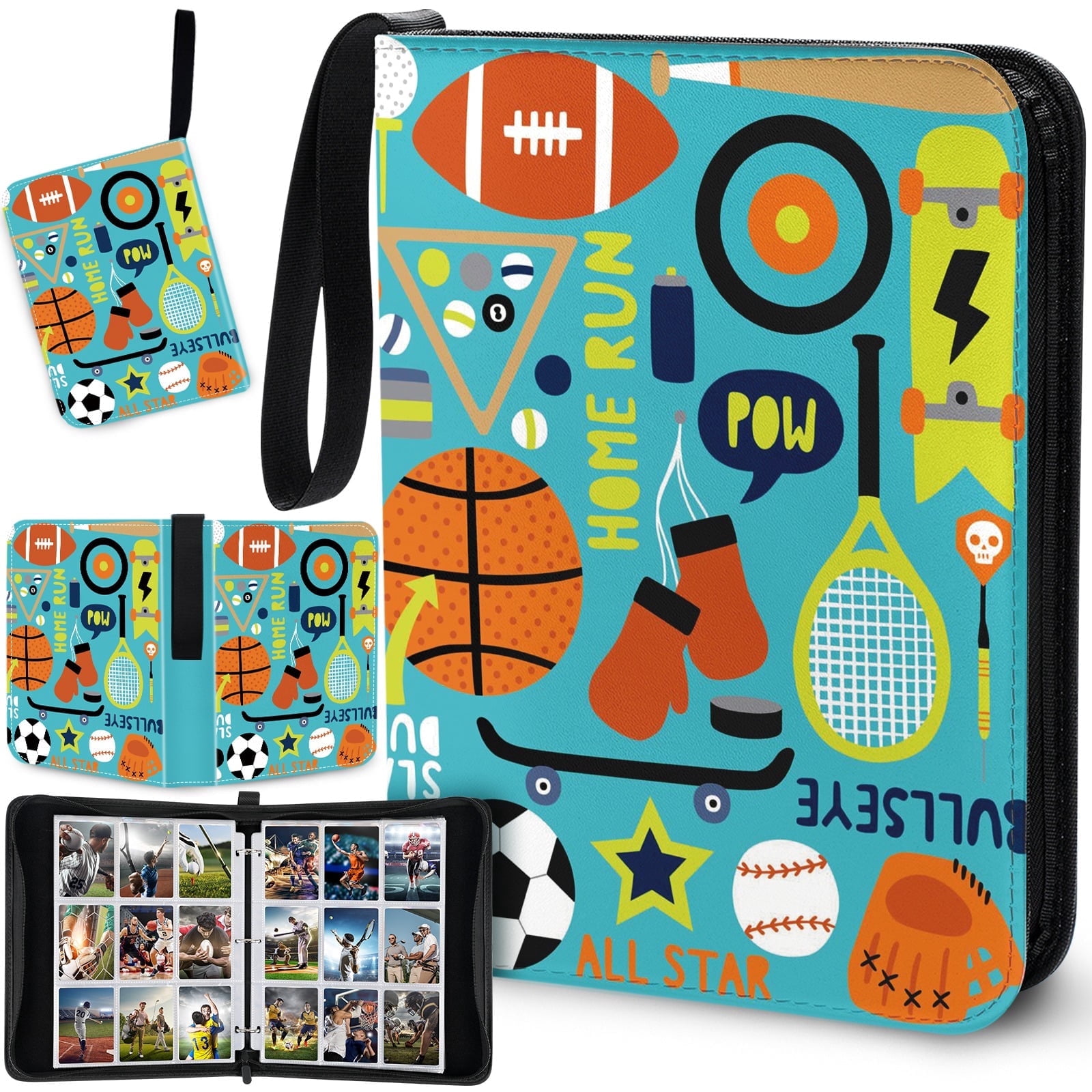 Olexman 9-Pocket Trading Card Binder, Album Book Holder with Sleeves ...