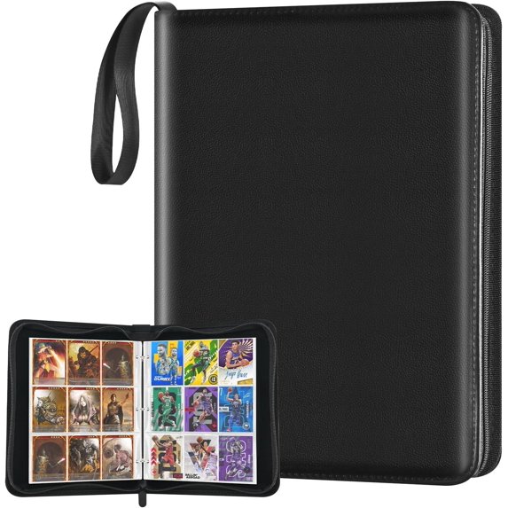 Trading Card Binder, 900 Pockets Card Sleeves with Zipper Card Display ...