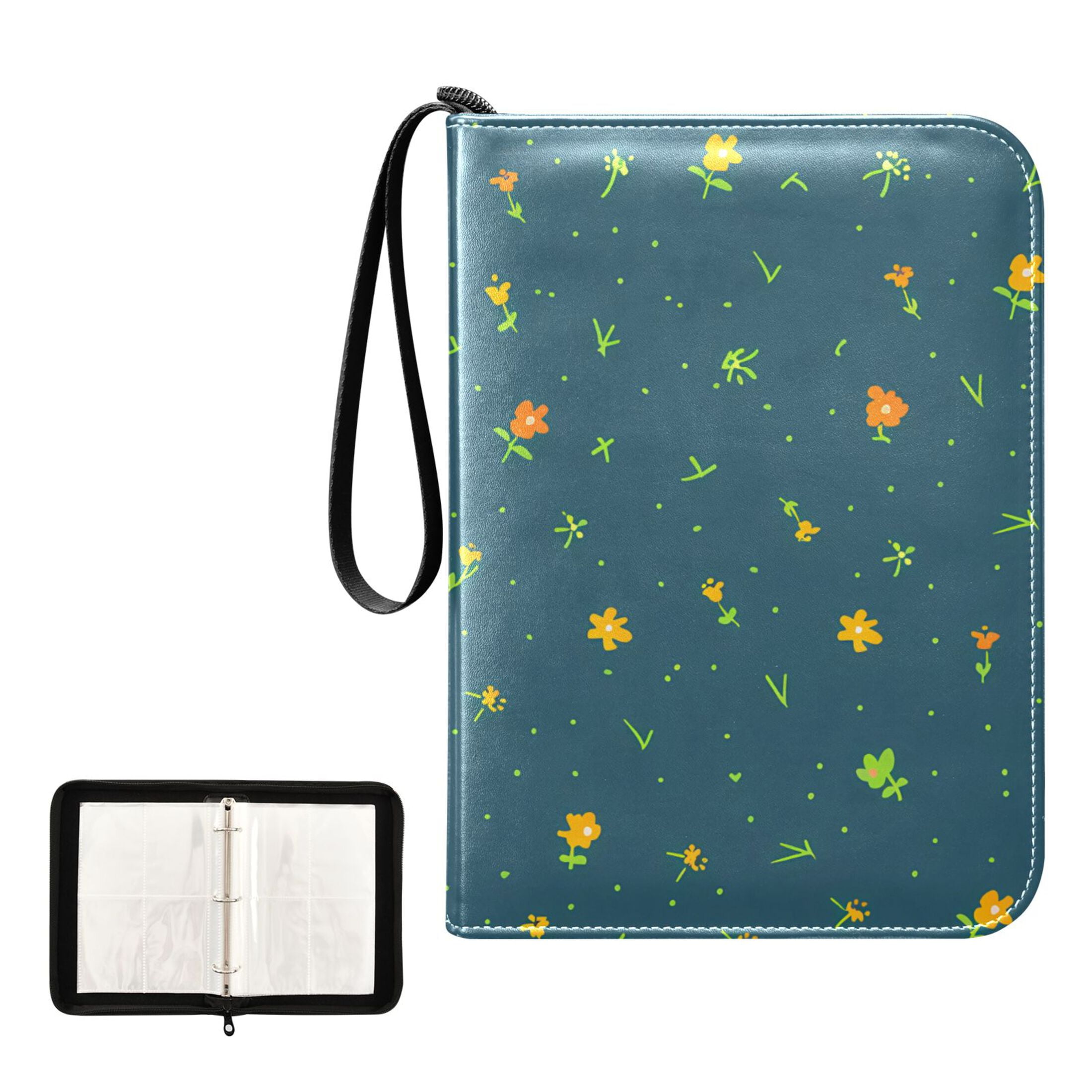 Trading Card Binder Album 400 Pockets 50 Removable 4-Pocket Pages Waterproof Little Flower and ...