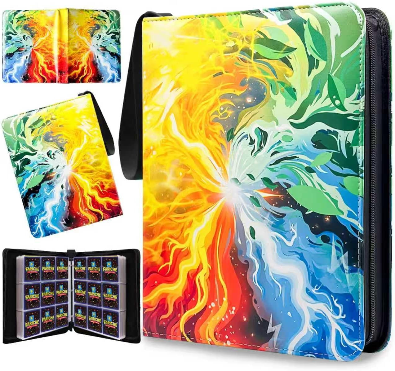 Trading Card Binder for TCG Cards, 9-Pocket Portable Card Collector ...