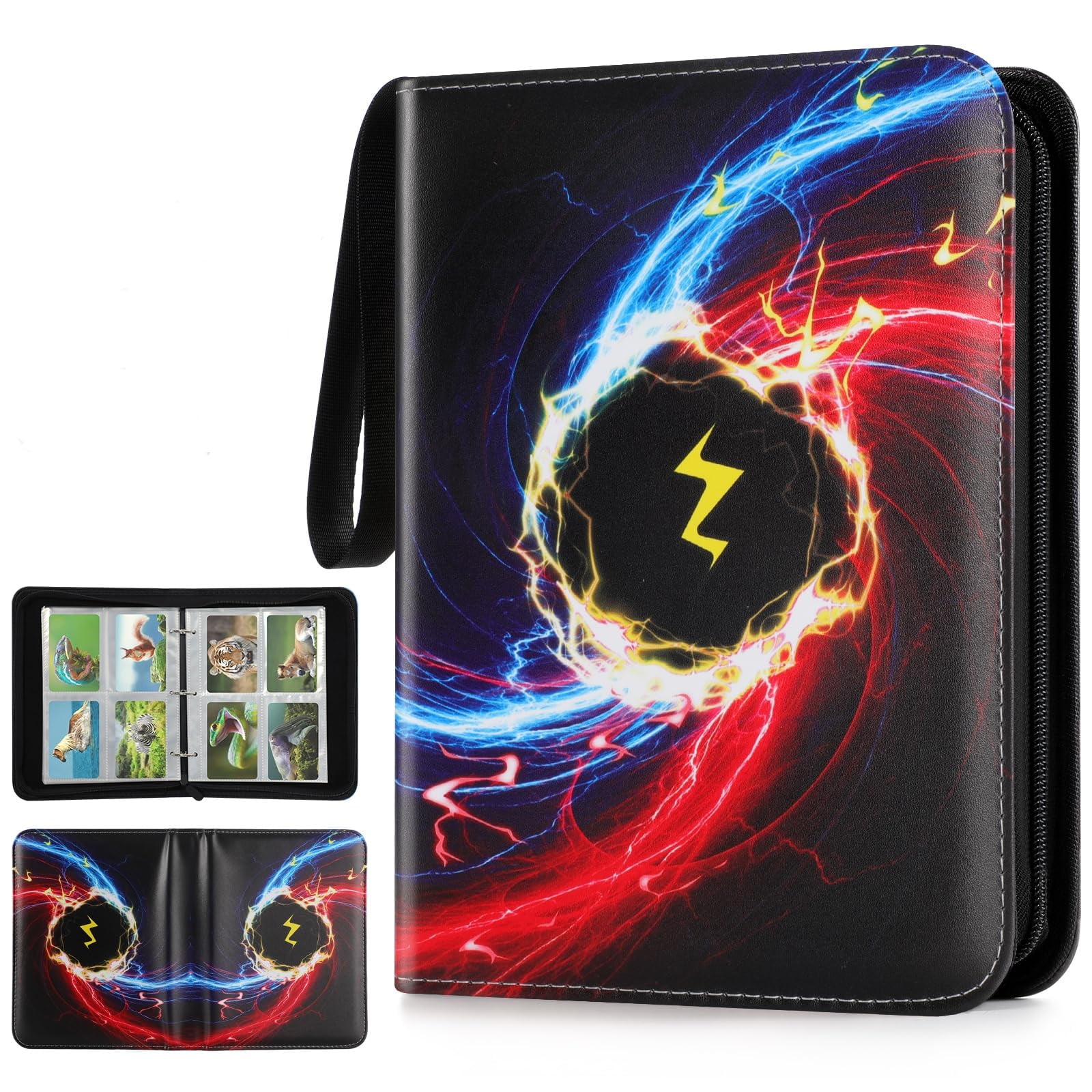 Trading Card Binder with 400 Side Loading Pockets,4 Pocket Trading Card ...