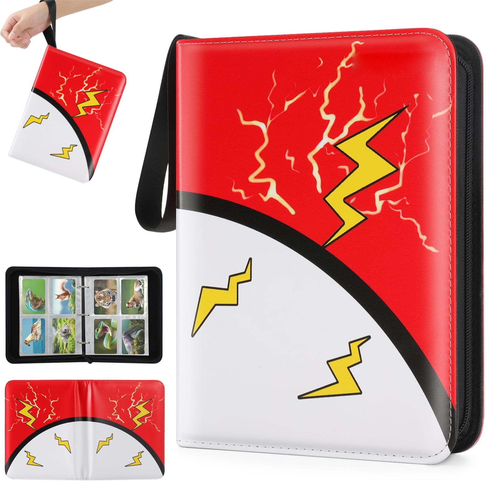 Trading Card Binder with 400 Side Loading Pockets,4 Pocket Trading Card ...