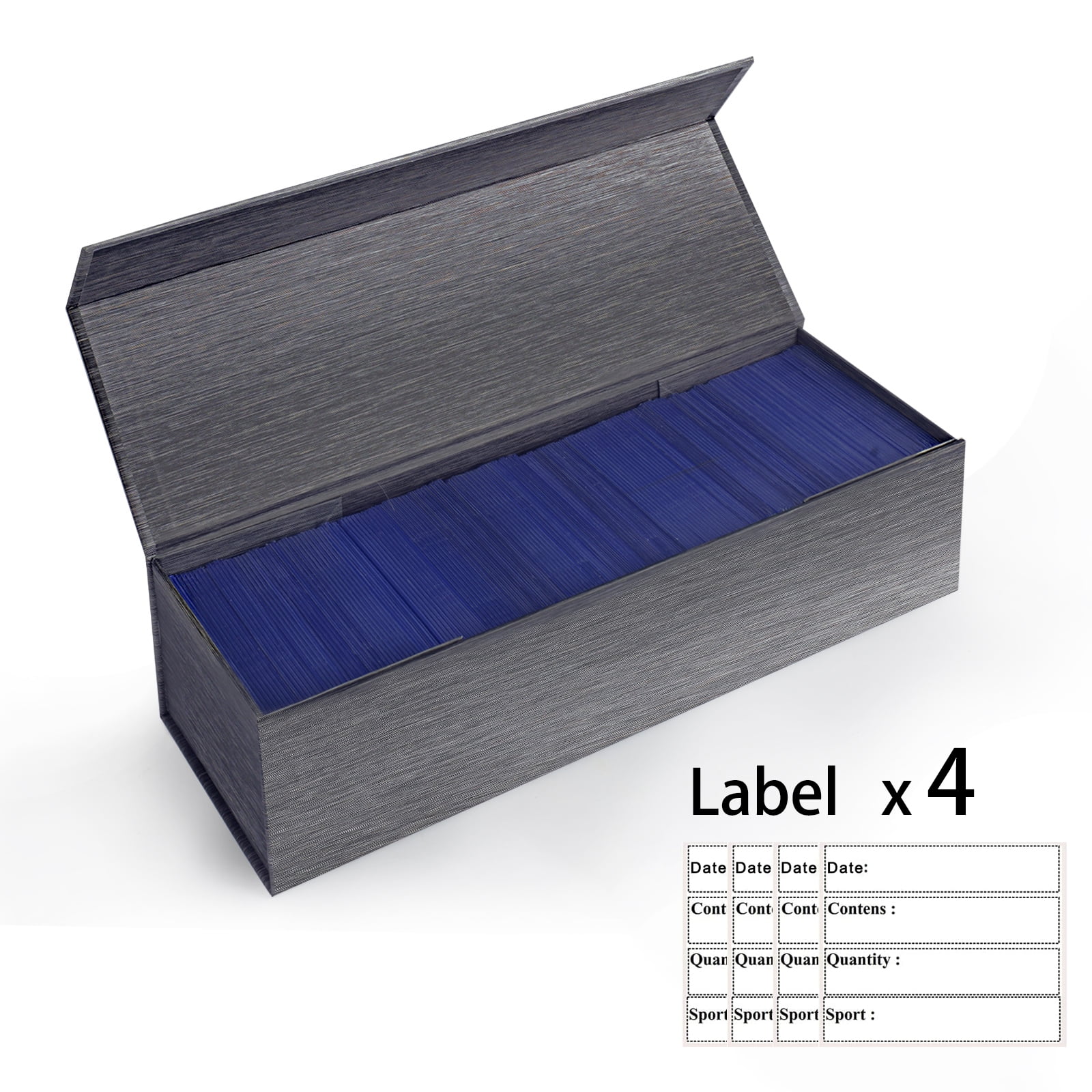 Trading Card Case Metallic-Silver Pattern, Magnet Closure Card Storage ...