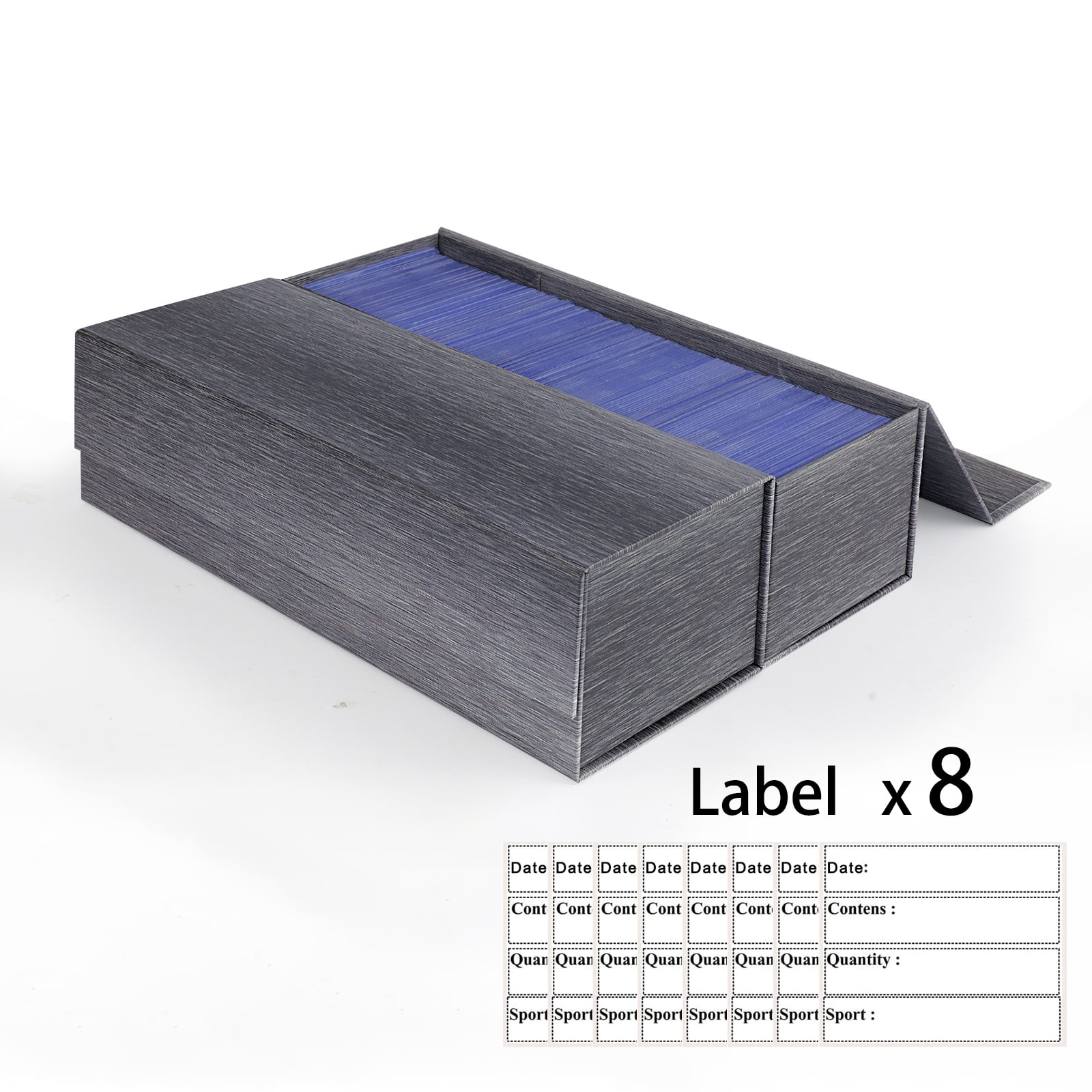 Trading Card Case Metallic-Silver Pattern, Magnet Closure Card Storage ...