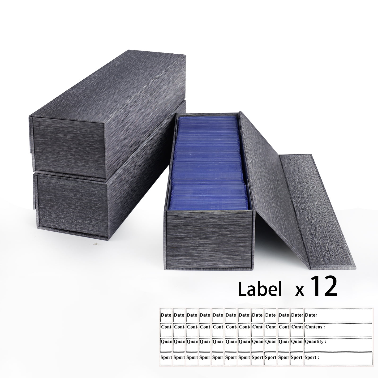 Trading Card Case Metallic-Silver Pattern, Magnet Closure Card Storage ...