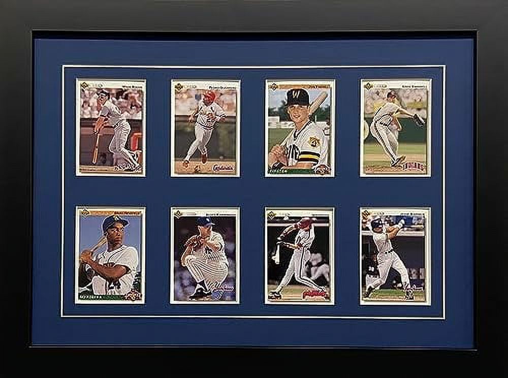 Trading Card Display Frame 8 Cards Black Wood Frame With Matting And ...