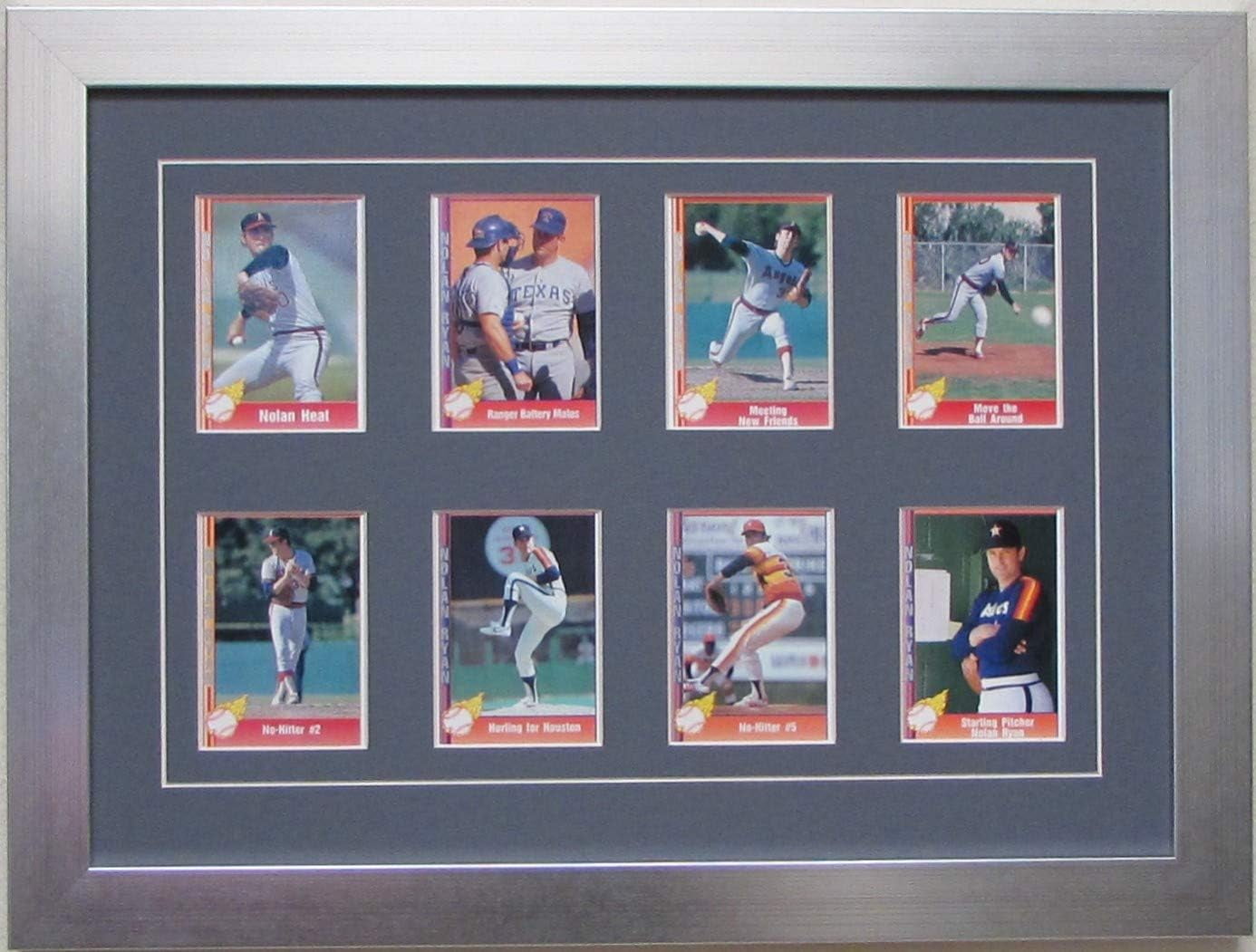Trading Card Display Frame 8 Cards Brushed Silver Wood Frame with ...