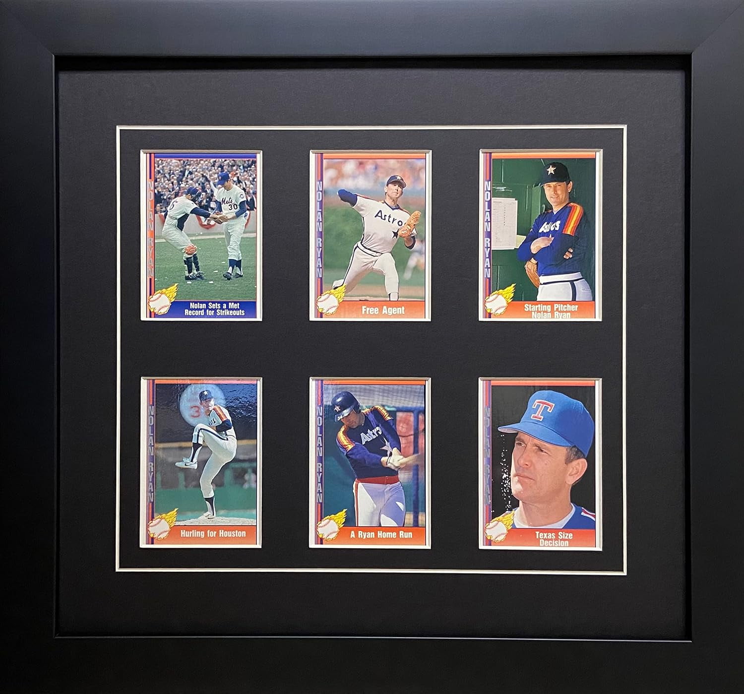 Trading Card Display Frame for 6 Cards- Black (White Trim) Mat and ...